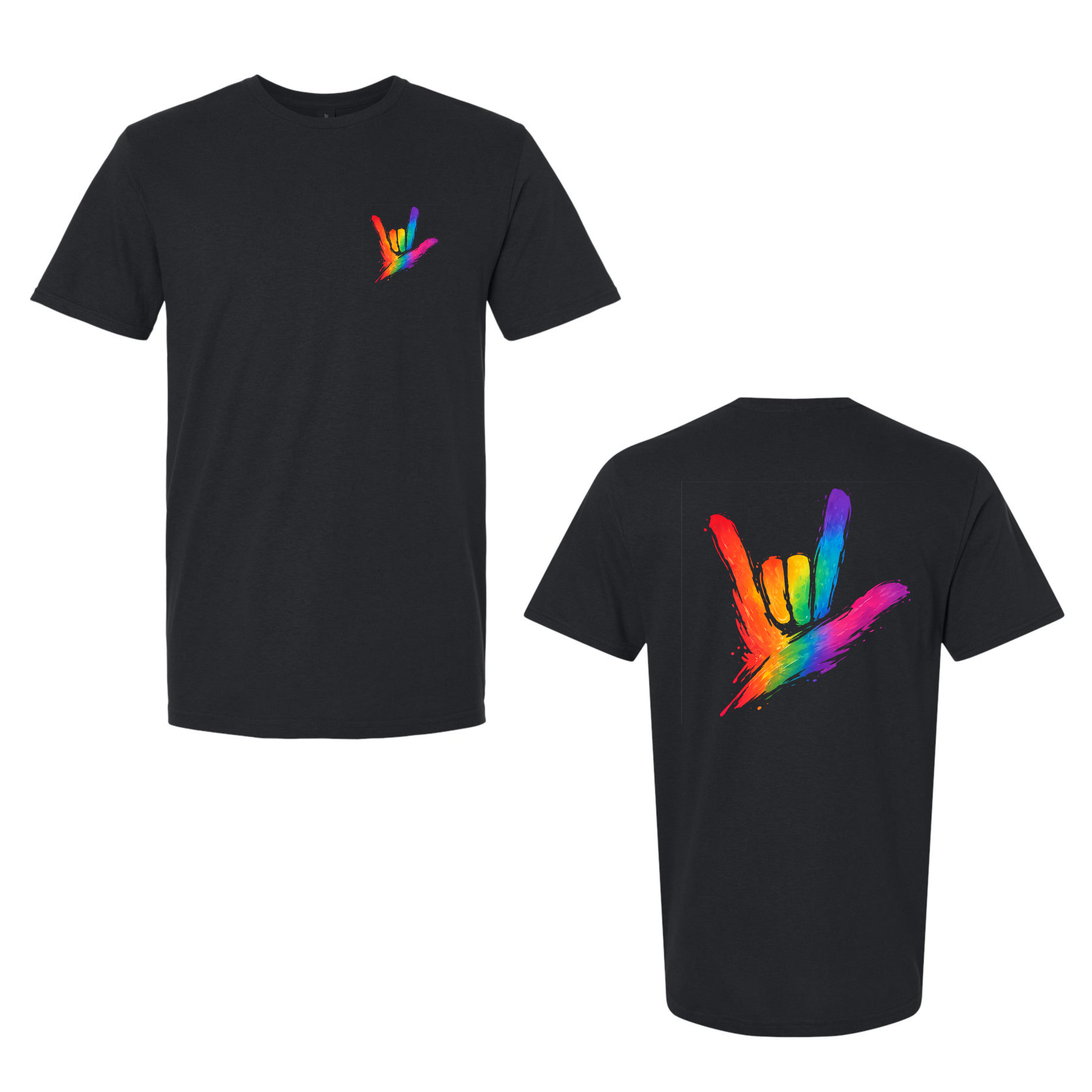 Rainbow ILY by Fortyxfive - Front & Back Unisex T-Shirt – FORTYXFIVE